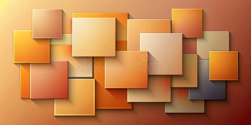 Abstract Composition of Layered Rectangles and Squares Using a Gradient ...