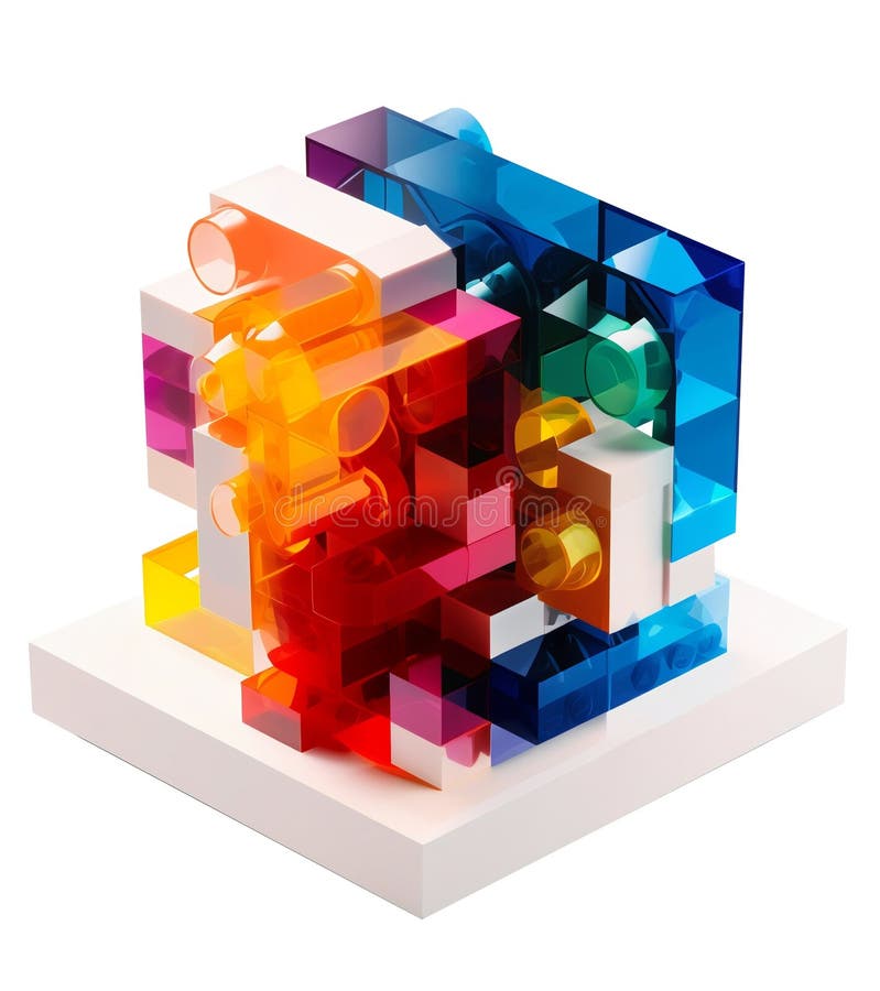 Abstract Composition with Lego Bricks, AI Generated Illustration Stock ...