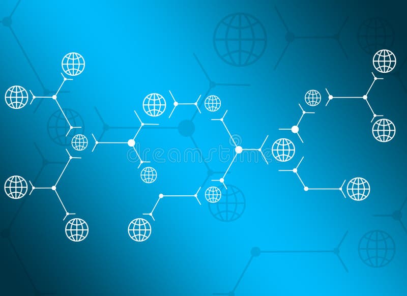 Abstract Composition of Lines and Globes Stock Illustration ...