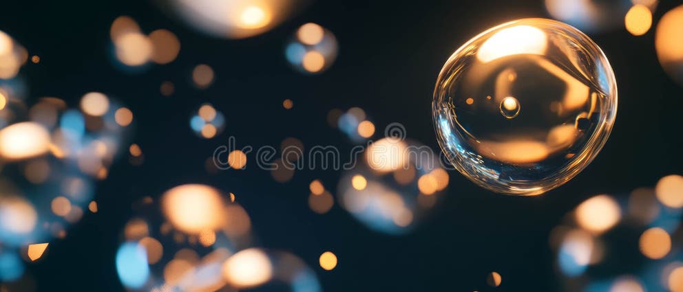 Abstract Composition of Liquid Mercury Spheres and Glitter Reflections ...