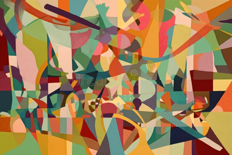 Abstract Composition, Made of Deconstructed and Fragmented Shapes in ...