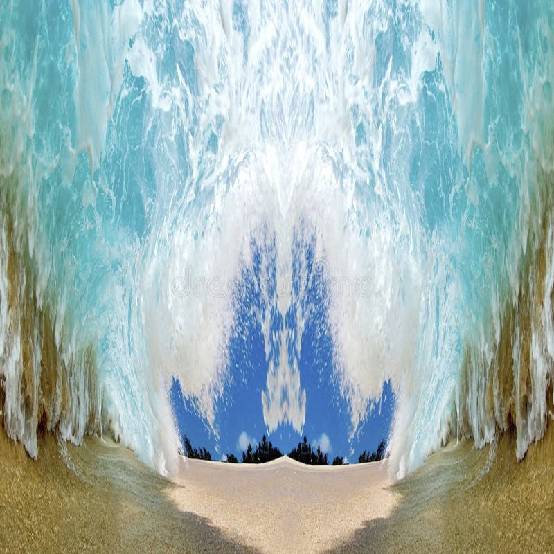 Abstract Composition. Meeting of Two Waves Stock Illustration ...