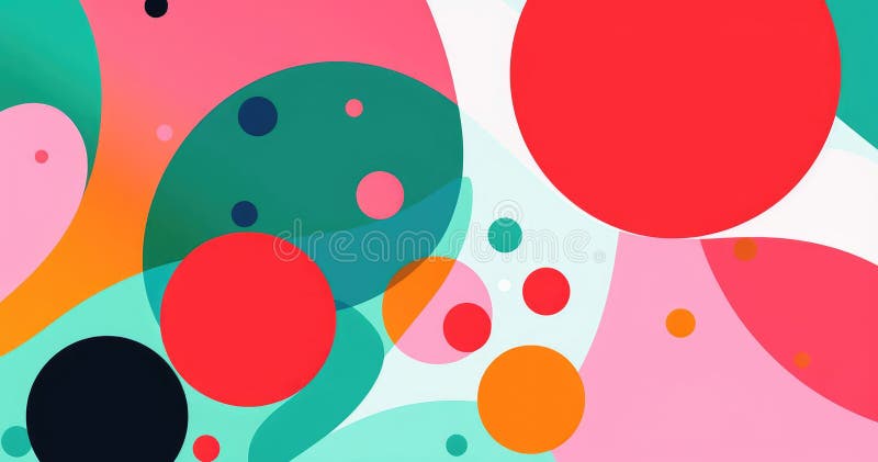 Abstract Composition of Multi-colored Circles Stock Illustration ...