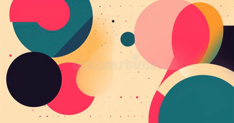 Abstract Composition of Multi-colored Circles Stock Illustration ...
