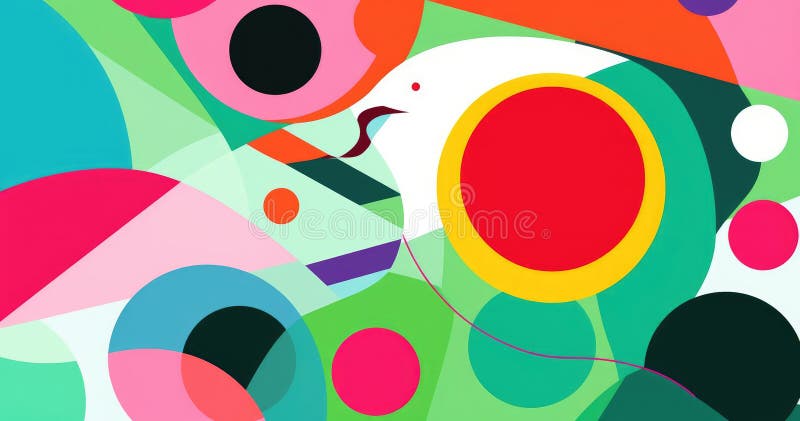 Abstract Composition of Multi-colored Circles Stock Illustration ...
