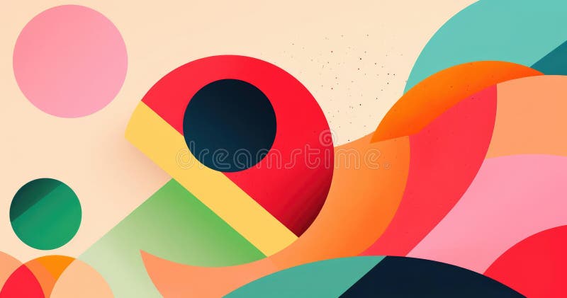 Abstract Composition of Multi-colored Circles Stock Illustration ...
