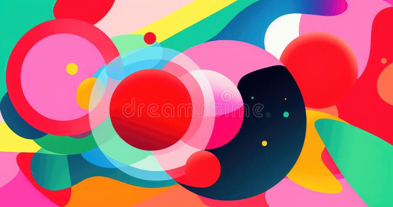 Abstract Composition of Multi-colored Circles Stock Illustration ...