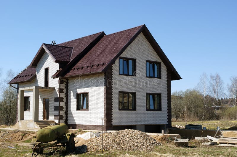 Abstract Composition of New House Frame Construction and Deep Stock ...