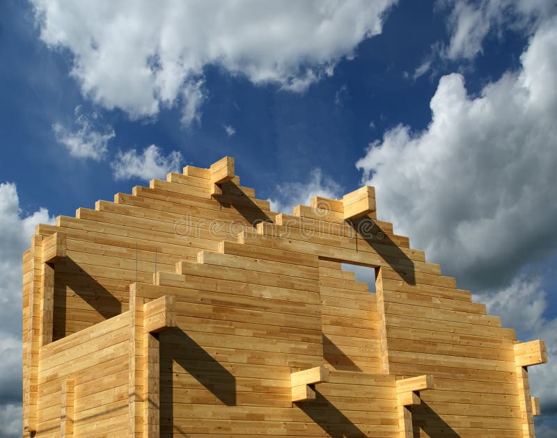 Abstract Composition of New House Frame Construction and Deep Stock ...