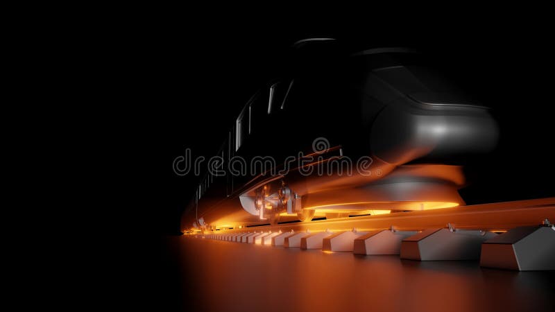 Abstract Composition of Night High-speed Train Stock Illustration ...