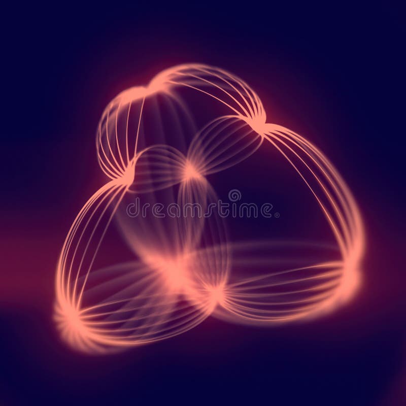 Abstract Composition with Oval Smooth Shapes Made of Thin Lines. 3d ...