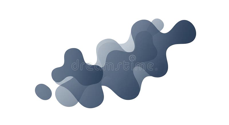 Abstract Composition with Overlapping Amorphous Shapes in Shades of ...