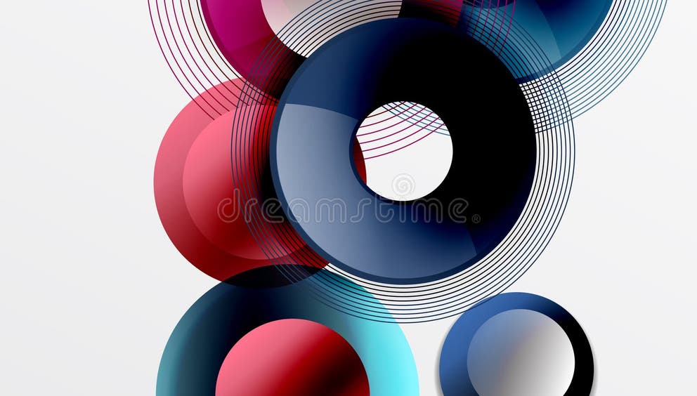 Abstract Composition of Overlapping Circles with Smooth Gradients and ...