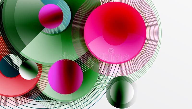 Abstract Composition of Overlapping Circles with Smooth Gradients and ...