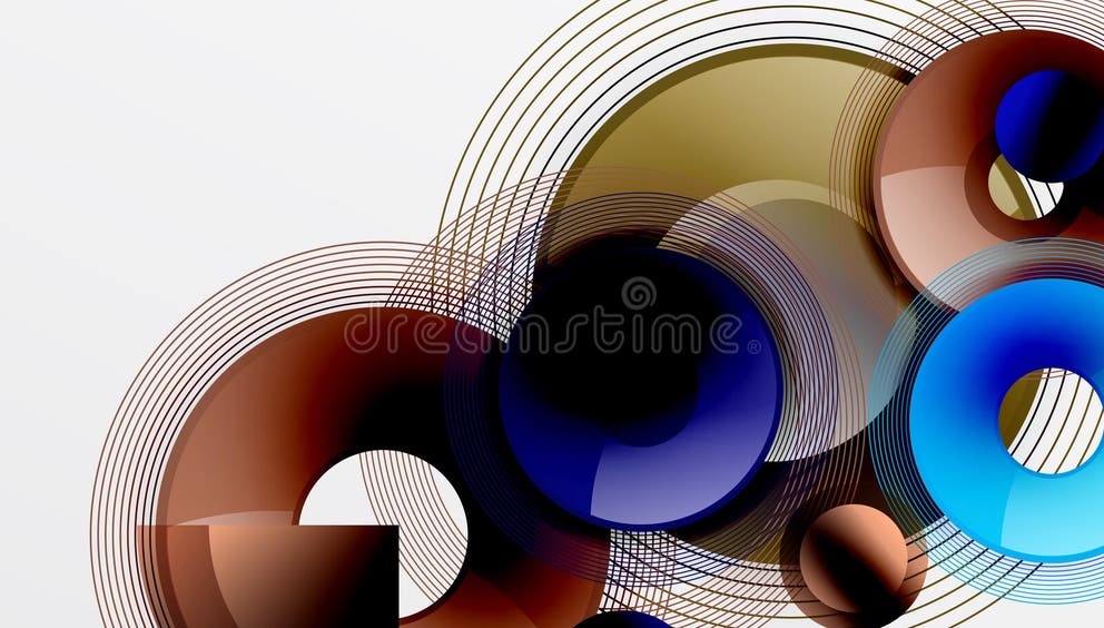 Abstract Composition of Overlapping Circles with Smooth Gradients and ...