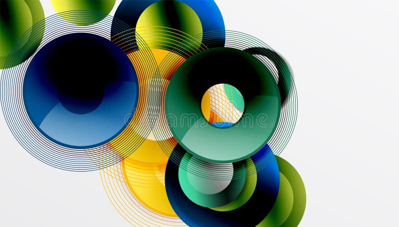 Abstract Composition of Overlapping Circles with Smooth Gradients and ...