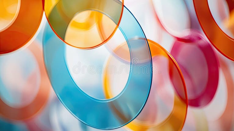 Abstract Composition of Overlapping Colorful Transparent Circles ...