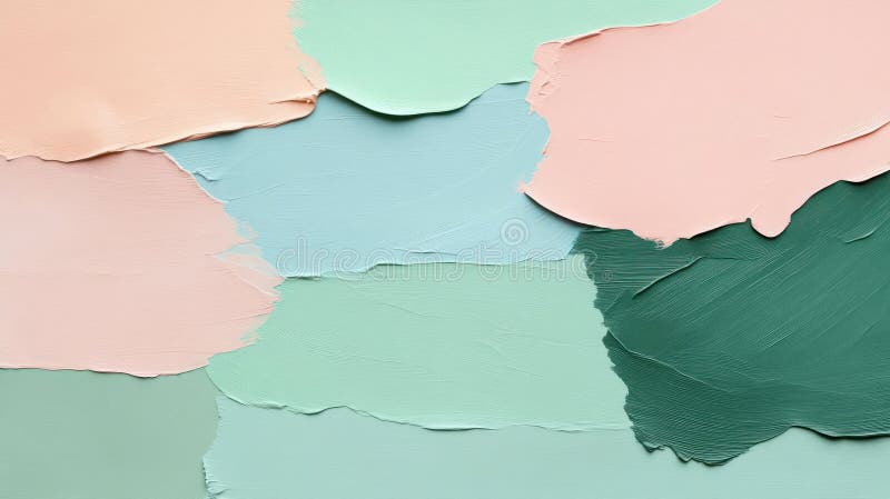 Abstract Composition of Paint Swatches in Soft Pastel Colors Stock ...