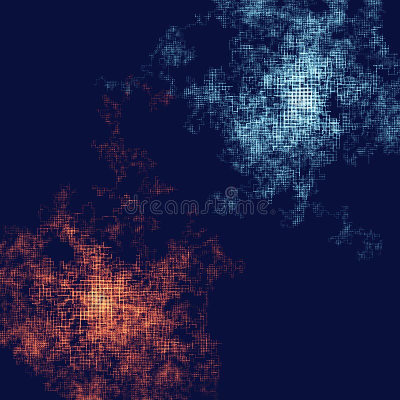 Abstract Composition with Particles Following by Rectangular Way ...