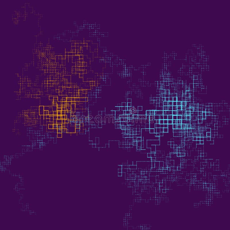 Abstract Composition with Particles Following by Rectangular Way ...