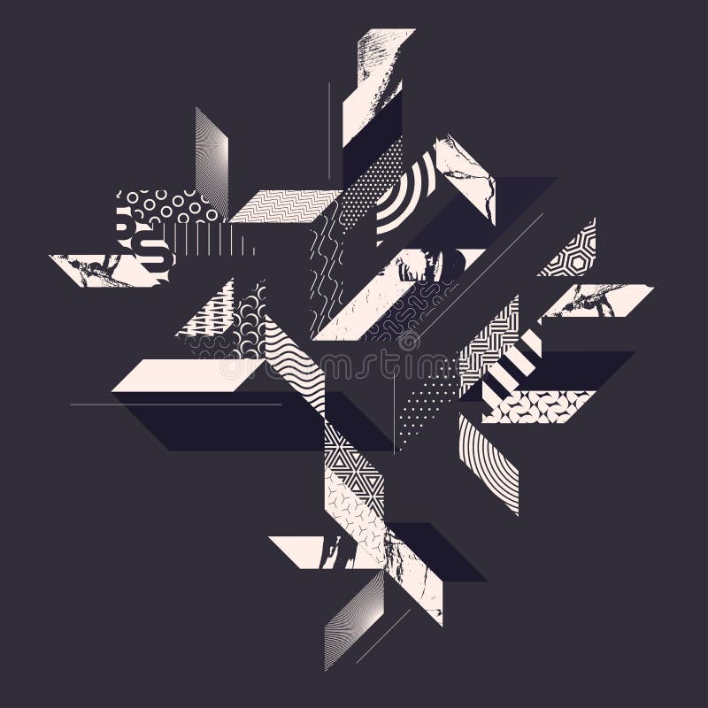 Abstract Composition of Patterned Texture Lines Stock Vector ...