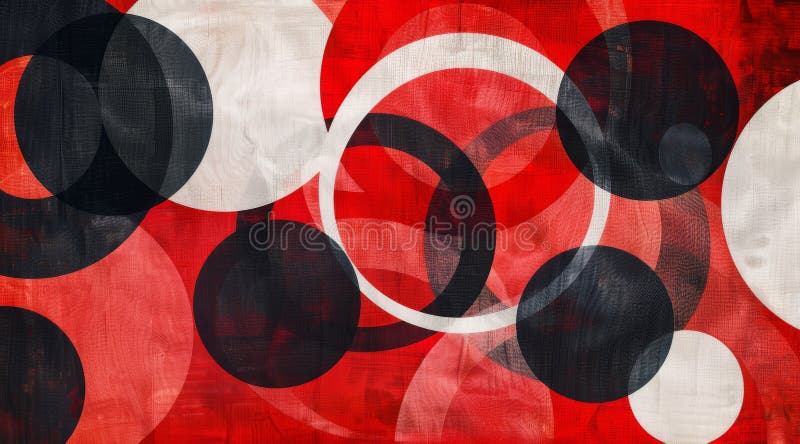 An Abstract Composition of Red and Black Circles in a Creative Style ...