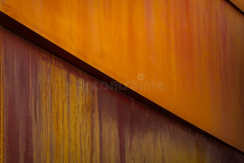 Abstract Composition of Rust and Orange Metal Panels Stock Image ...