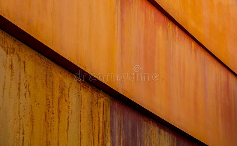 Abstract Composition of Rust and Orange Metal Panels Stock Photo ...