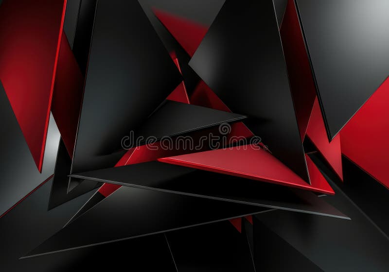 Abstract Composition Of Sharp Black And Red Triangular Shapes Stock Image Image Of Background