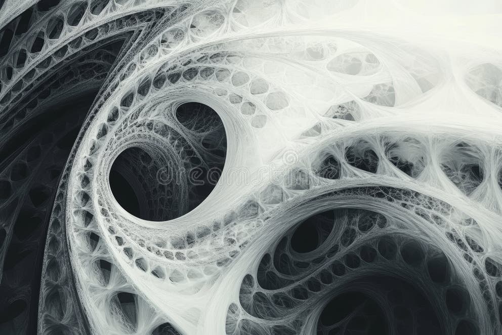 Complex Fractal Patterns Formed by Binary Themes and Shapes Stock ...