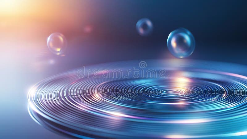 Abstract Composition Showcasing Vibrant Concentric Ripples on a ...