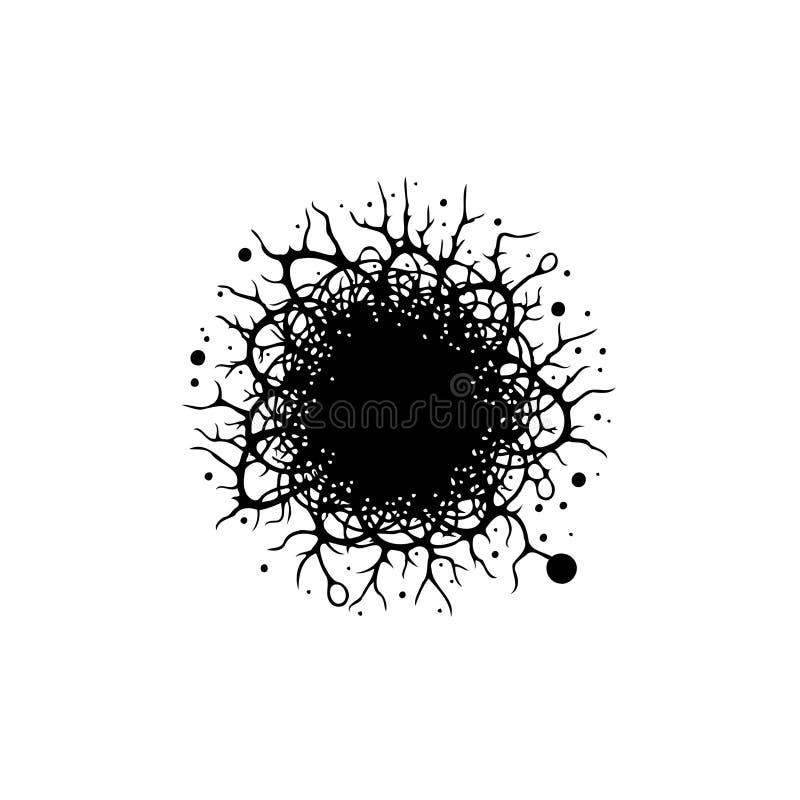 Abstract Composition Showing a Chaotic Network on a Bright White ...