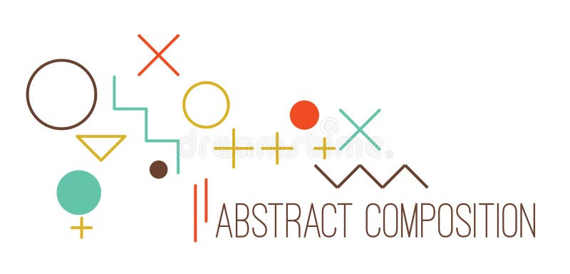 Abstract Composition with Simple Colorful Geometric Figures Stock ...