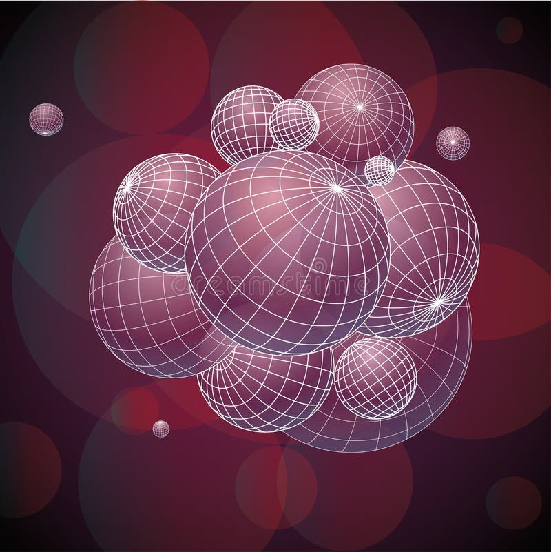 Abstract Composition of Sphere Elements for Graphic Design Stock Vector ...