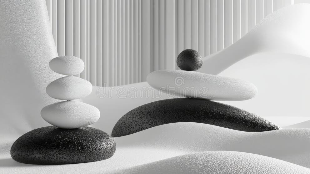 An Abstract Composition of Spheres Colliding in Space. Abstract Scene ...