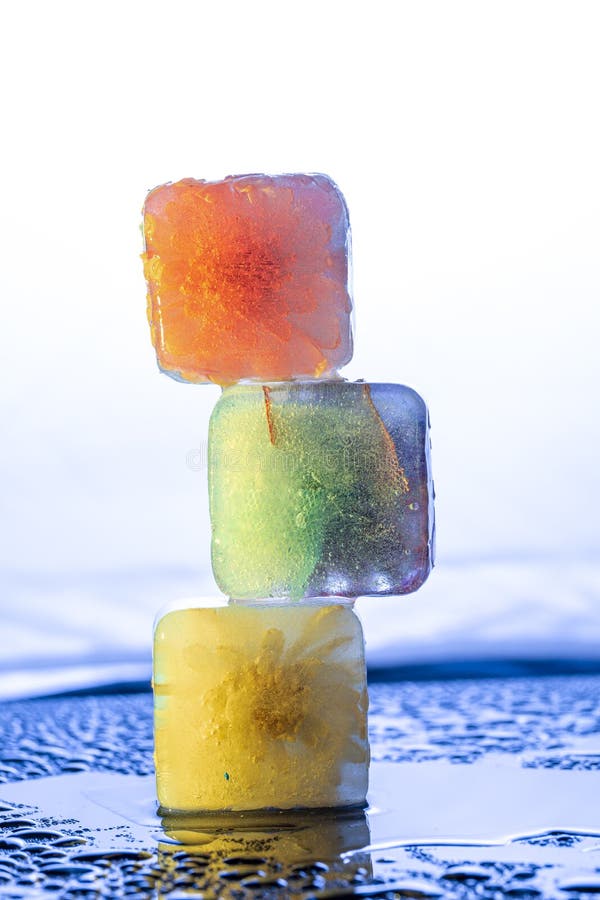 Abstract Composition with Stack of Colourful Ice Blocks Stock Image ...