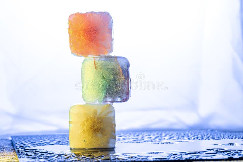 Abstract Composition with Stack of Colourful Ice Blocks Stock Image ...