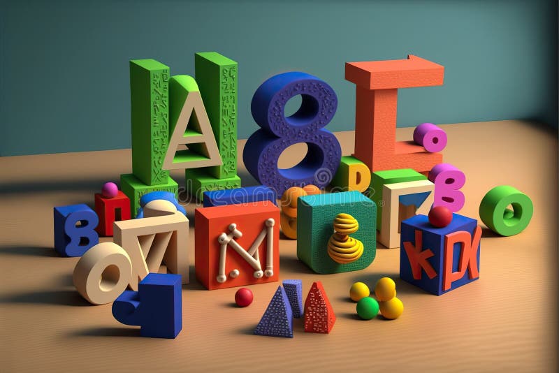 Abstract Composition in Study of Random Wooden Letters Ai Generated ...