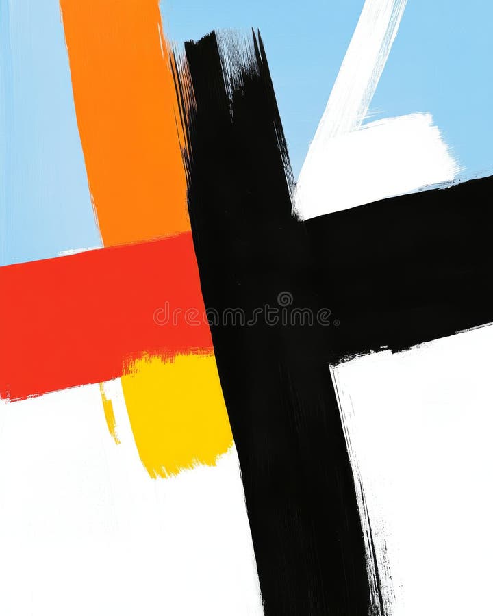 An Abstract Composition in the Style of Cubism, with Fragmented ...