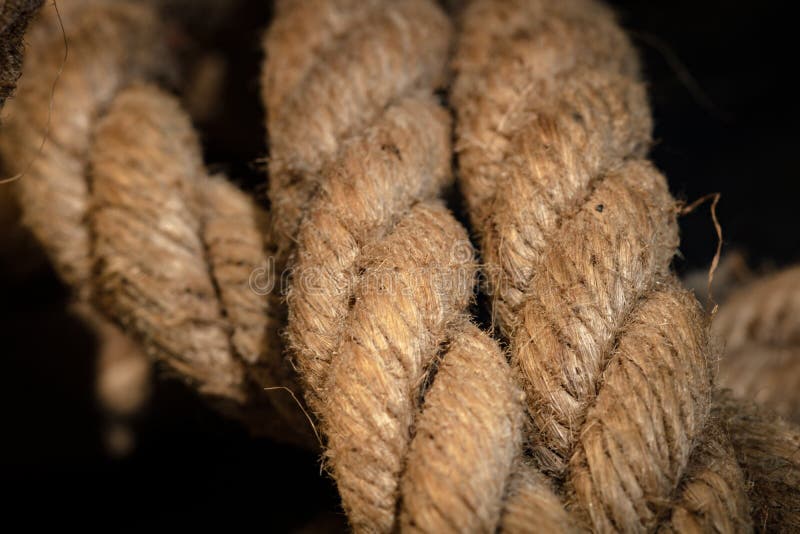 Abstract Composition, Texture Details of Thick and Strong Rope Isolated ...
