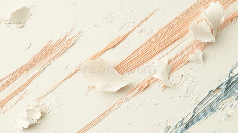 Abstract Composition with Textured Strokes and Organic Shapes in Soft ...