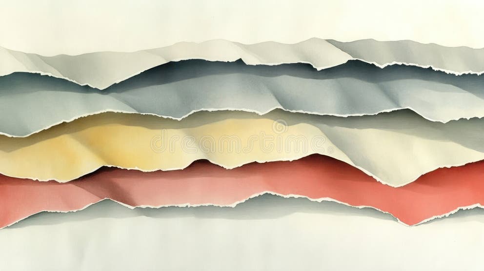 Abstract Composition of Torn Paper Layers in Soft Colors Stock ...