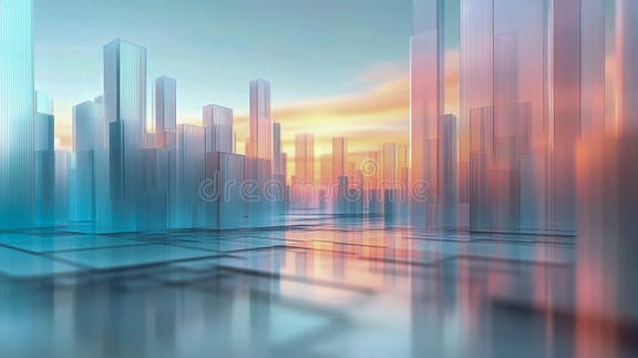 Abstract Composition of Translucent Rectangular Prisms, Reminiscent of ...