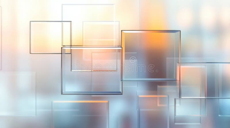 Abstract Composition of Translucent Squares with Soft Pastel Colors ...