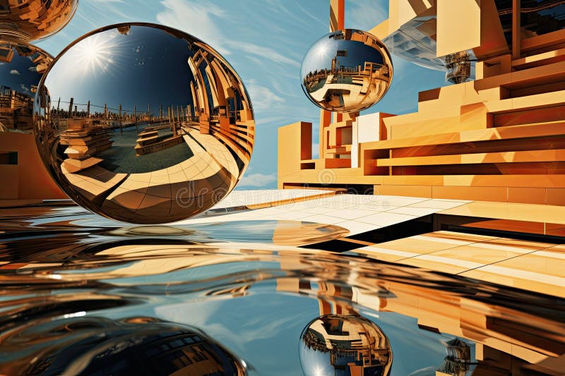 Abstract Composition Using Mirror Reflections Stock Illustration ...