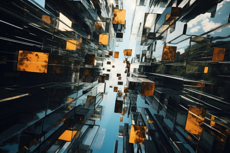 Abstract Composition Using Mirror Reflections Stock Illustration ...