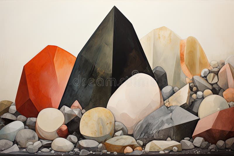 Abstract Composition Using Stones and Minerals Stock Illustration ...