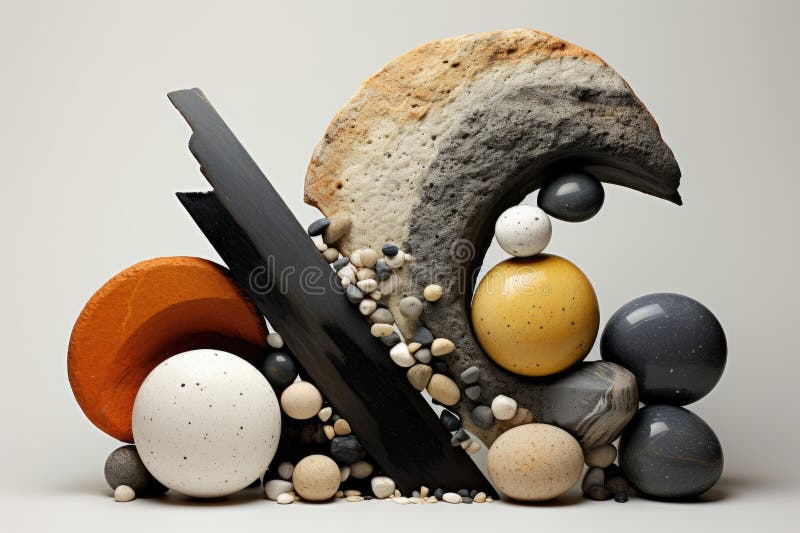 Abstract Composition Using Stones and Minerals Stock Illustration ...