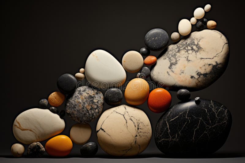 Abstract Composition Using Stones and Minerals Stock Illustration ...