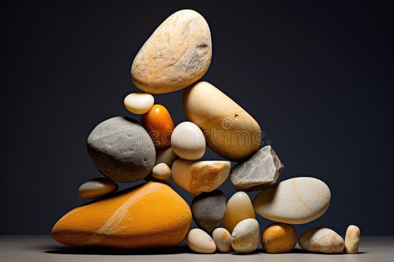 Abstract Composition Using Stones and Minerals Stock Illustration ...